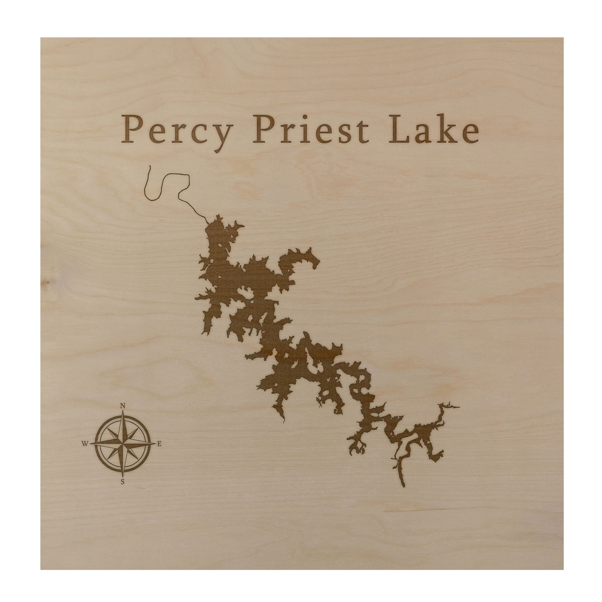 Percy Priest Lake Map 12x12" Birch Wood Wall Art Office Decor Gift ...