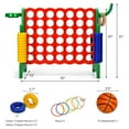 Costway 4-in-A Row Giant Game Set w/Basketball Hoop for Family Green ...