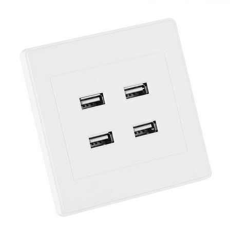 4 USB Ports 110~250V DC 5V USB Wall Mounted Socket, USB Outlet, Office ...