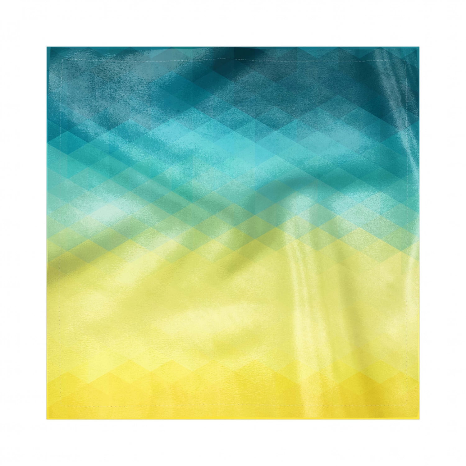 Aqua Ombre Decorative Satin Napkins Set of 4, Yellow and Aqua Color ...