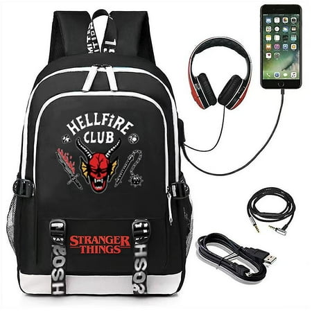 Stranger Things Hellfire Club Large-capacity School Bag Usb Charging ...