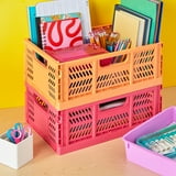 Pen+Gear Medium Collapsible Crate, 16.92" x 11.41" x 6.22", Coral ...