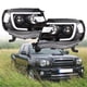 LABLT Black Clear LED Tube Projector Headlights Headlamps for 2005-2011 ...