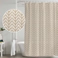 72x78 Inch Shower Curtain Simple Line Linen Texture Bathroom Decor ...