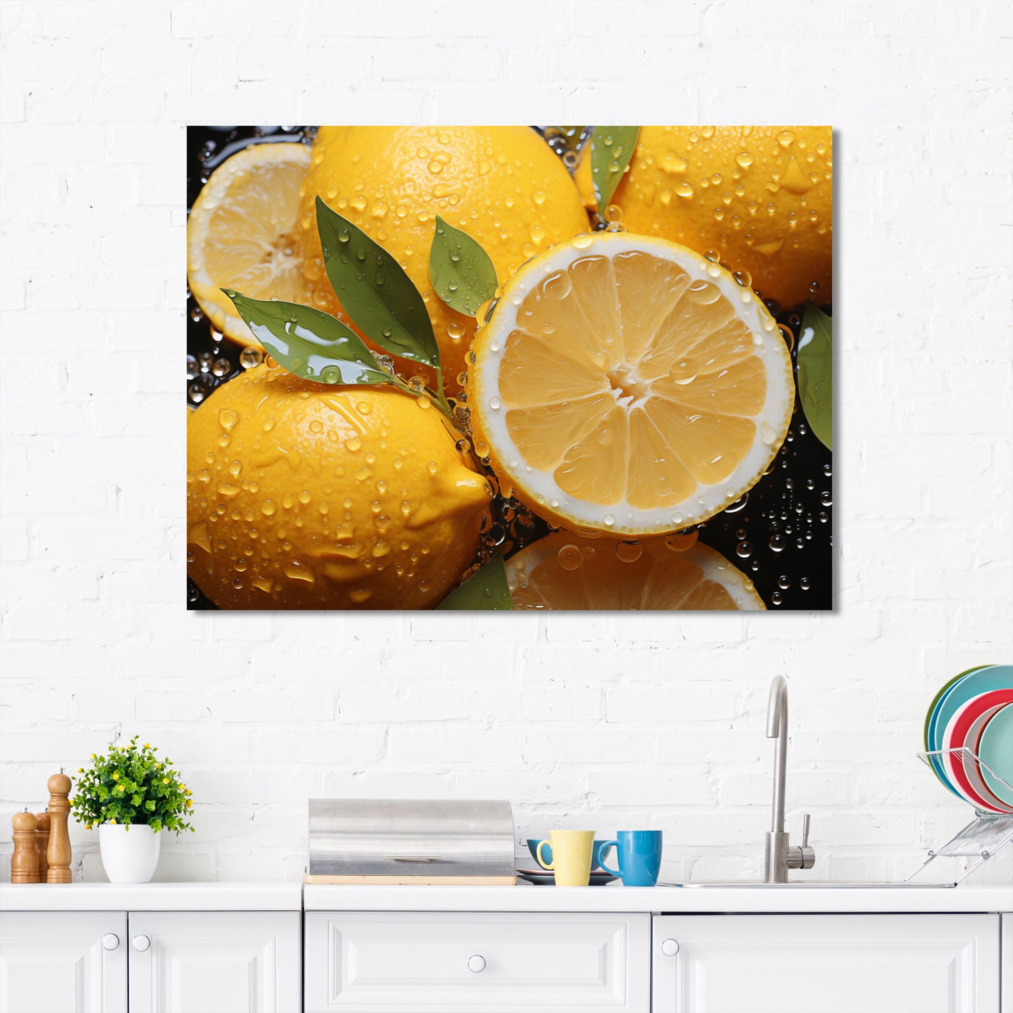 Click here for Designart Fruits Wall Art  Fruit Pucker Lemon Pain... prices