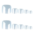 Blue Press Nails Short Toenails Square False Nails With Chrome Designs ...