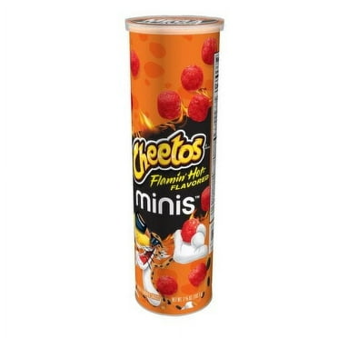 (4 pack) Cheetos Brand Minis Flamin’ Hot Cheese Flavored Canister, 3. ...