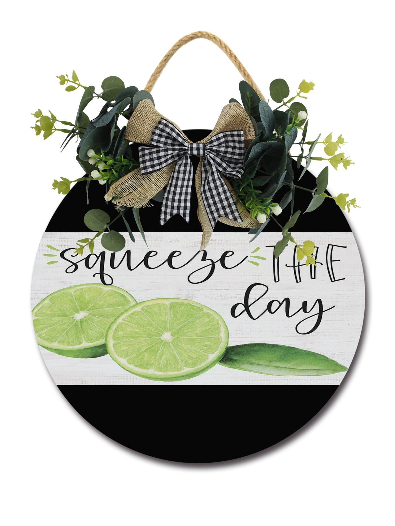 Squeeze The Day Front Door Sign Funny Wreaths Hanging Wooden Plaque ...