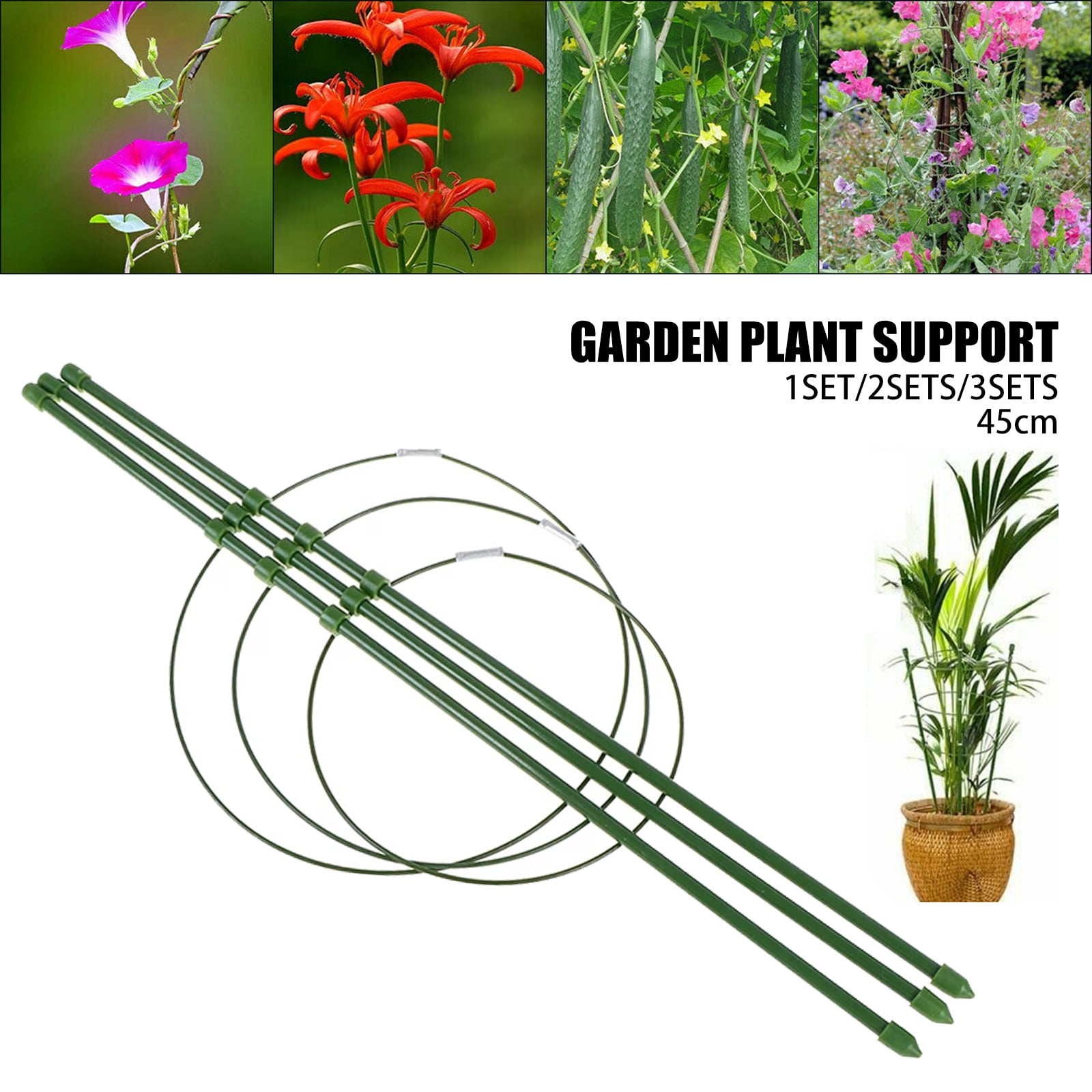 TWSOUL 1/2/3 Pack Plant Supports for Garden,Metal Plant Support Rings ...