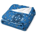 Bandana Throw Blanket Paisley Bandana Navy Blue Boho Mandala Bohemia ...