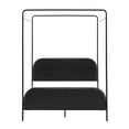 Walker Edison Modern Metal and Wood Canopy Queen Bed Frame, Black ...