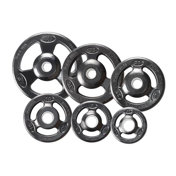 York Barbell 29015 Grip Steel Composite Olympic Iron Plate, Black - 45 ...