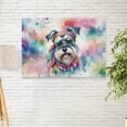 Hippie Schnauzer Portrait Watercolor Tie-Dye Vintage Styles Horizontal ...