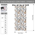 Bulldog and Dog Paw Print White Blackout Curtains,Triple Weaved Fabric ...