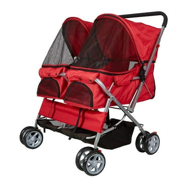 Kittywalk Double Decker Pet Stroller, Striped, 30" x 16" x 41.5 ...