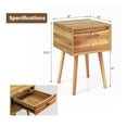 Century Wood End Table with Drawers, White Nightstand, Living Room Side ...
