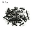 Uxcell Pack of 50 Straight Pin Header DIP Single Row 6 Pin 2.54mm Pitch ...