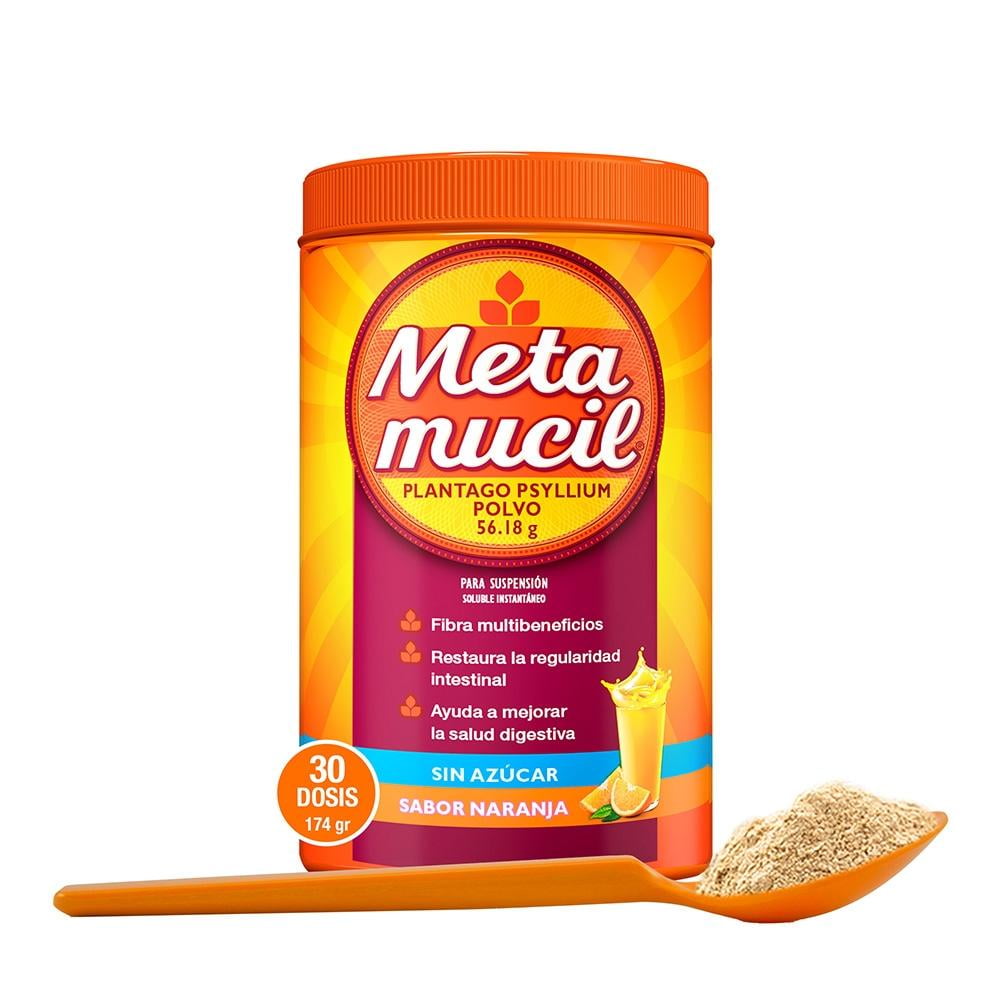 Fibra natural Metamucil sabor naranja 174 g - 30 dosis | Walmart en línea