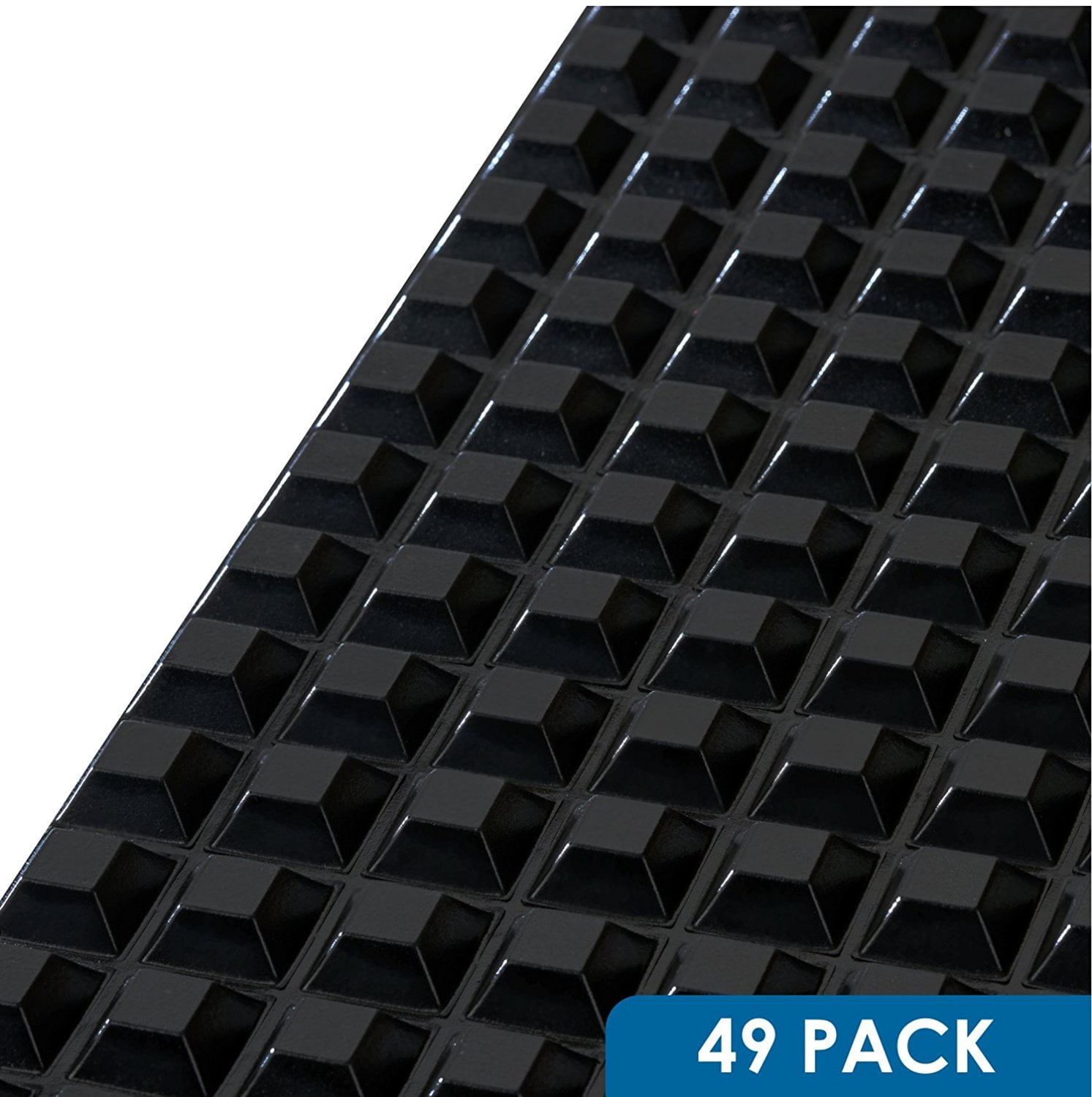 ROK Hardware 49 Pack of Big Black Square Pyramid Self-Adhesive Rubber ...
