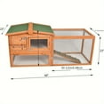 60" Chicken Coop Outdoor Wooden Rabbit Hutch Poultry Cage with Run ...