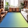 Area Rug 36×60in, Blue Yellow Minimalist Gradient Floor Carpet Living ...