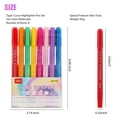 8PCS Curve Highlighter Pen Set, TSV Dual Tip Markers with 6 Curve ...
