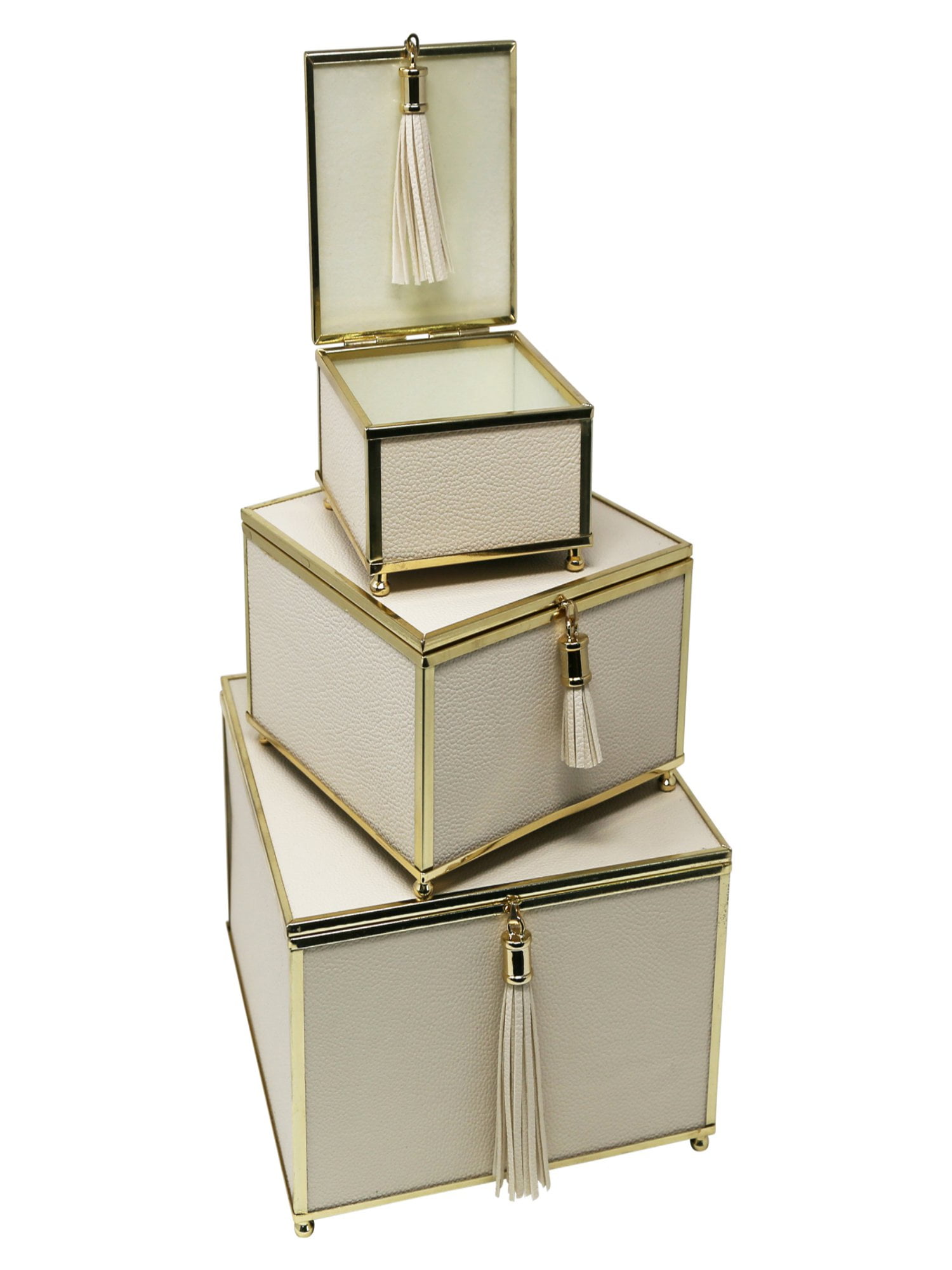 SageBrook Home Square Boxes with Tassel - Set of 3 - Walmart.com