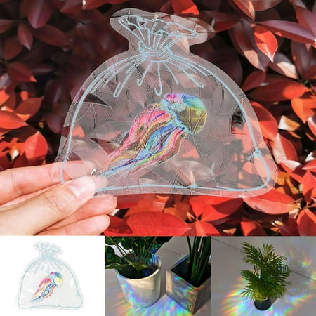 Pvcs Window Cling Prevention Reusable Prism Hexagon Butterfly Rainbow