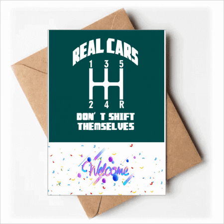 Manual Automatic Driving Gear Welcome Back Greeting Cards Envelopes ...