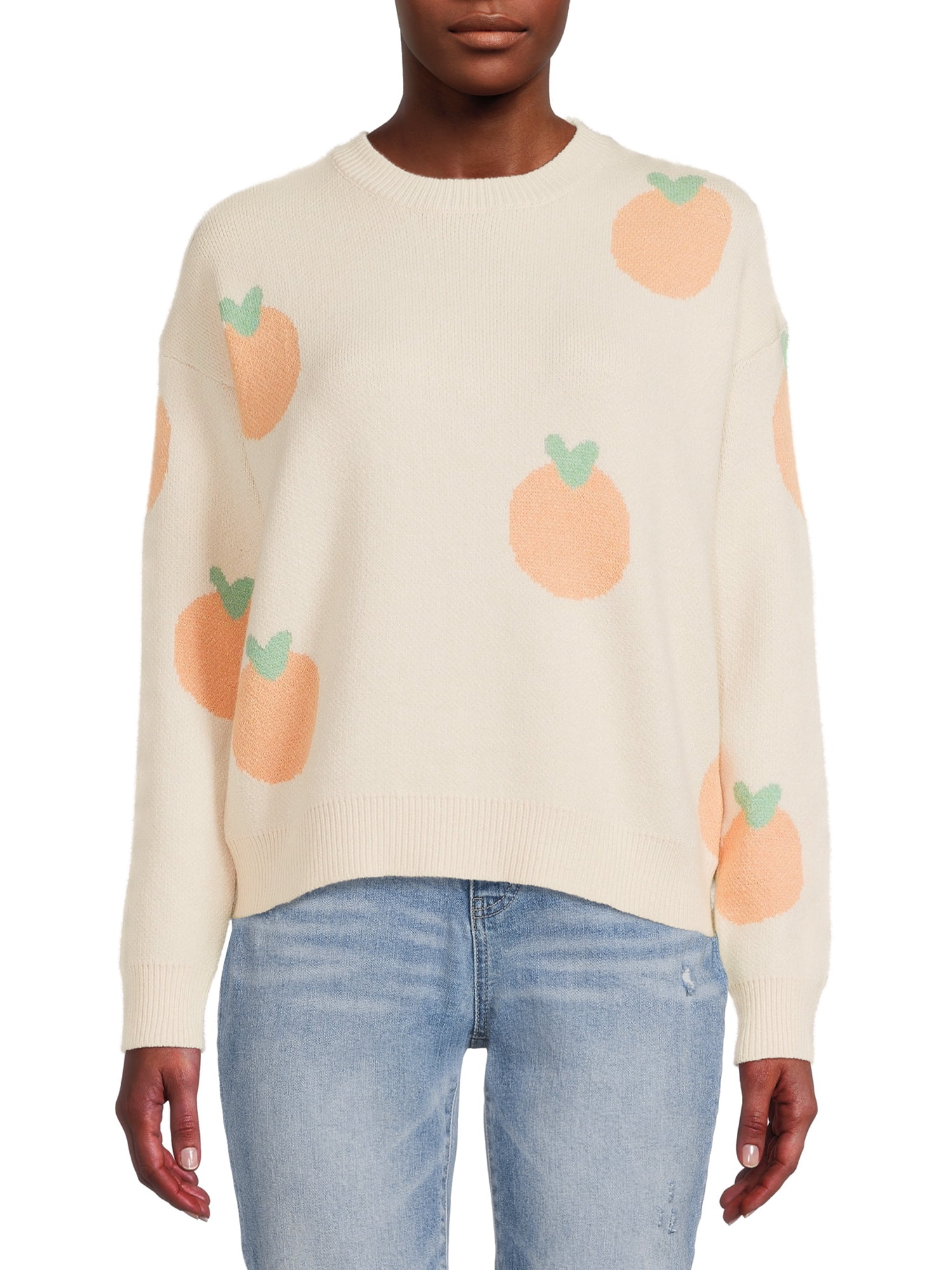 Dreamers by Debut Womens Print Pullover Long Sleeve Sweater - Walmart.com
