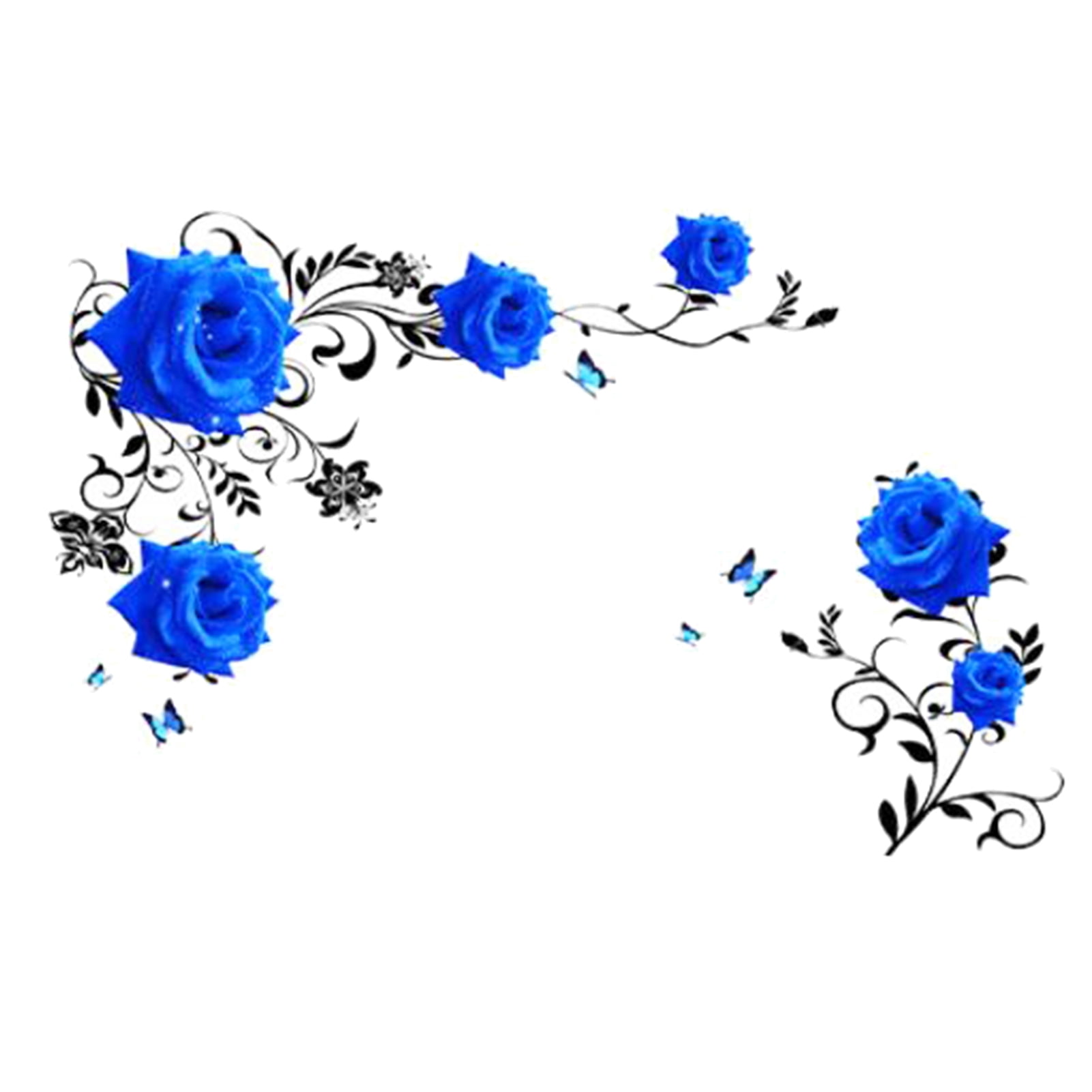 Blue Rose Corner Border