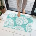 Aqua Conch Door Mat 20x31.5 Inch Coastal Summer Ocean Beach Nautical ...