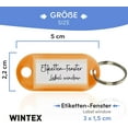 Key Labels - Coloured Plastic Key Ring Tags with Labels- Key Chain/Key ...