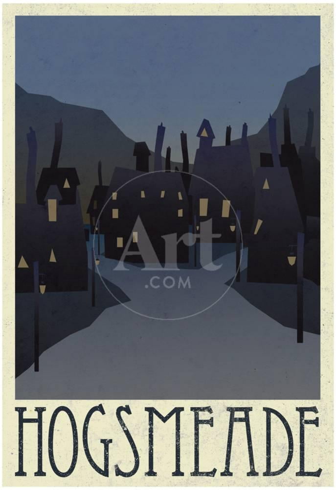 Hogsmeade Retro Travel Fantasy Village Poster Print Wall Art Sold by ...