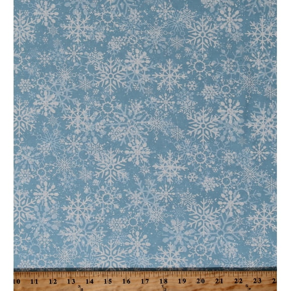 Blue Snowflake Fabric