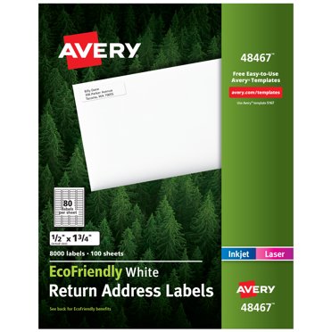 Avery Self-Adhesive Removable Laser Id Labels, White, 8.5 x 11 inches ...