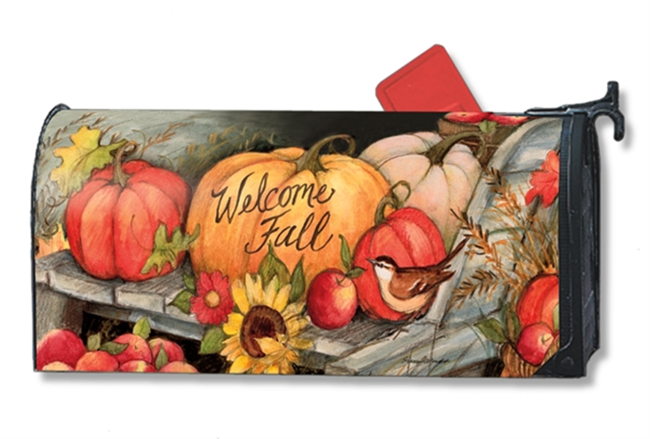 Welcome Fall Pumpkins Magnetic Mailbox Cover Autumn MailWraps - Walmart.com