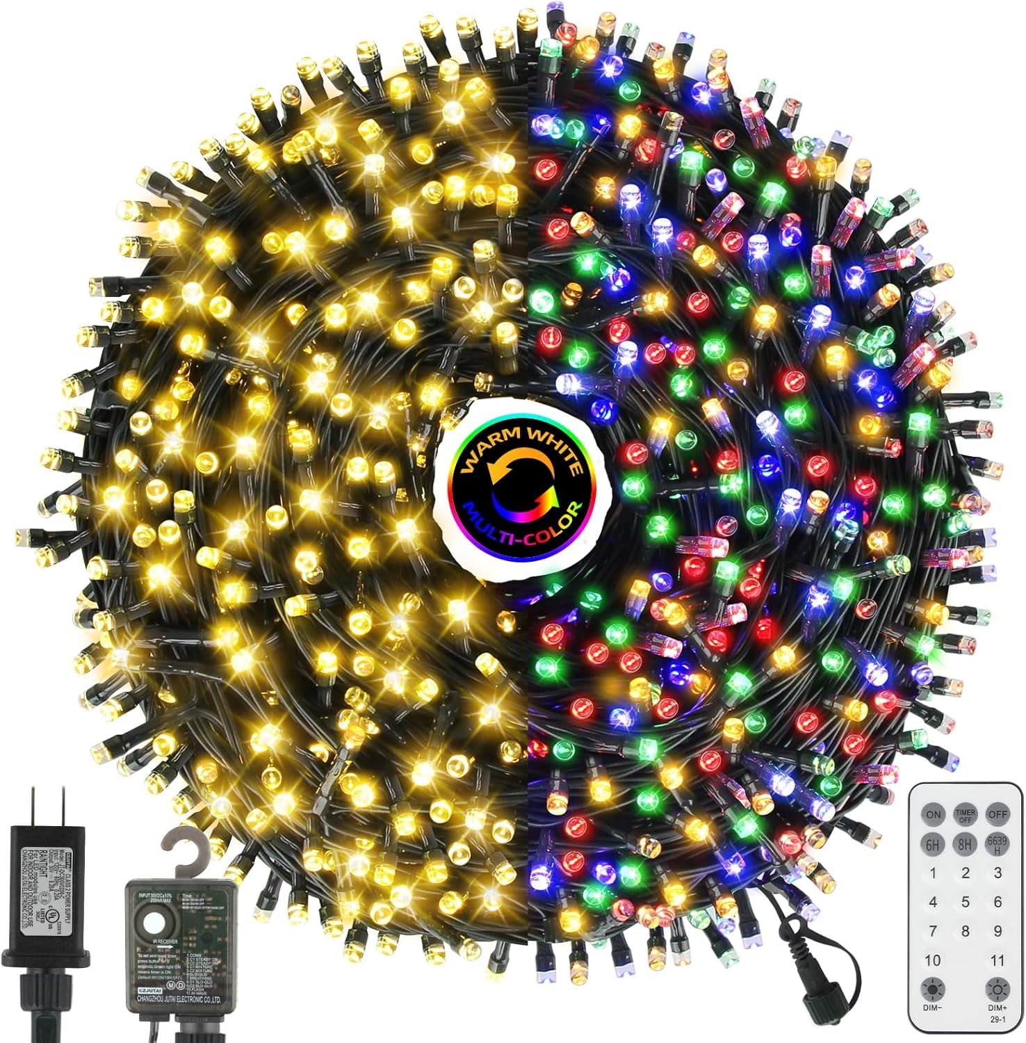 REJODA-Upgraded Color Changing Christmas String Lights,262Ft 800LED ...
