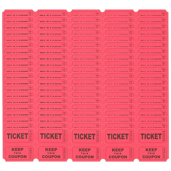 Walmart's 4 Rolls of Single Stub Colored Raffle Tickets, 2000 Tickets ...