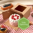 PACKHOME Sturdy Kraft Cake Boxes with Window, 25 Count Bakery Boxes ...