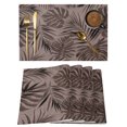 Brown Monstera Leaf Placemats Set of 2, Vintage Tropical Country ...