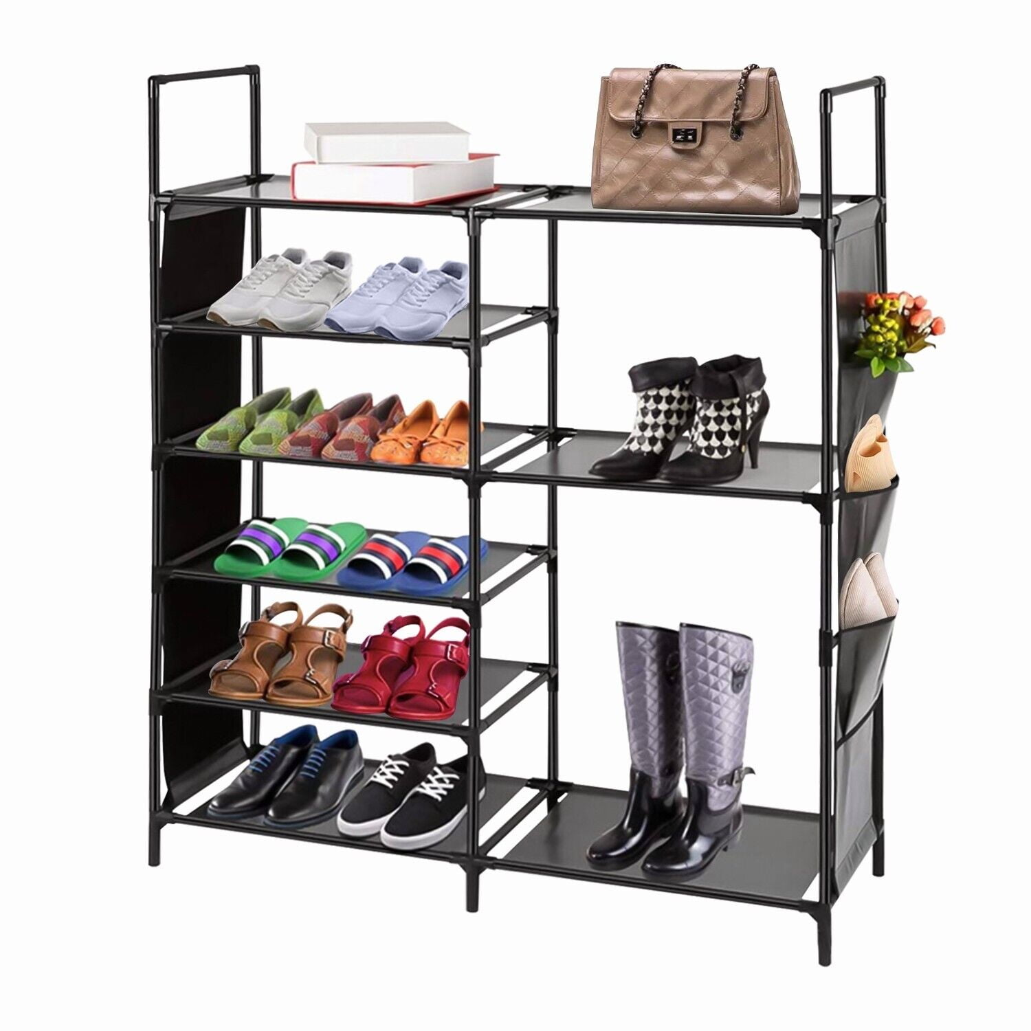 Liwarace 6 Tier Shoes Rack Entryway Coat Rack Storage Shelves Hall ...