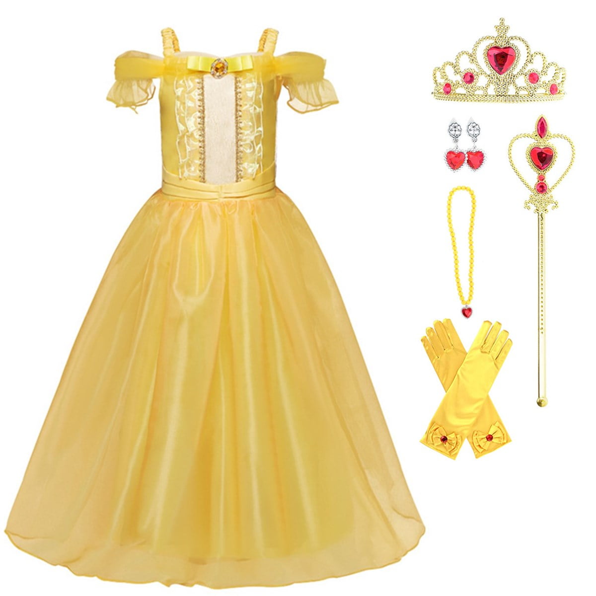 Click here for Hawee Deluxe Princess Belle Dress Up For Girls Chr... prices