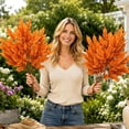 6 Pcs Artificial Faux Leaves Bush 6pc Lifelike Foliage Potted Plant for ...
