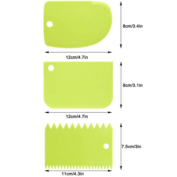 Dough Bowl Scraper Kit Multi Purpose Plastic Cake Scrapers Set Straight ...