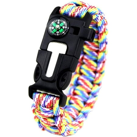 5-in-1 Survival Bracelet, New 7 Core Emergency Sports Bracelet Gear Kit ...