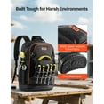 Heavy Duty Tool Backpack with 65 Pockets Laptop Compartment Molded Base ...