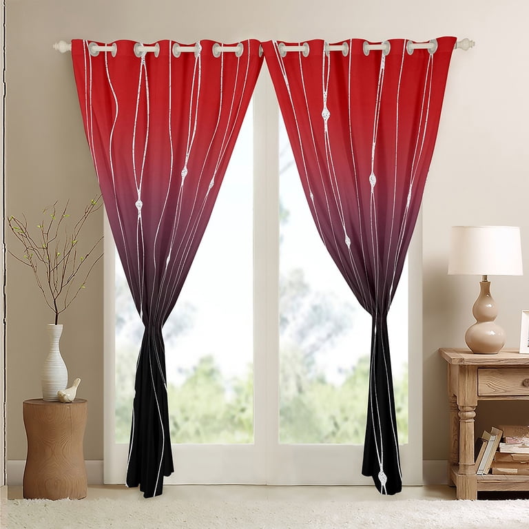 Black And Red Bedroom Curtains MIULEE Blackout Velvet Curtains Solid
