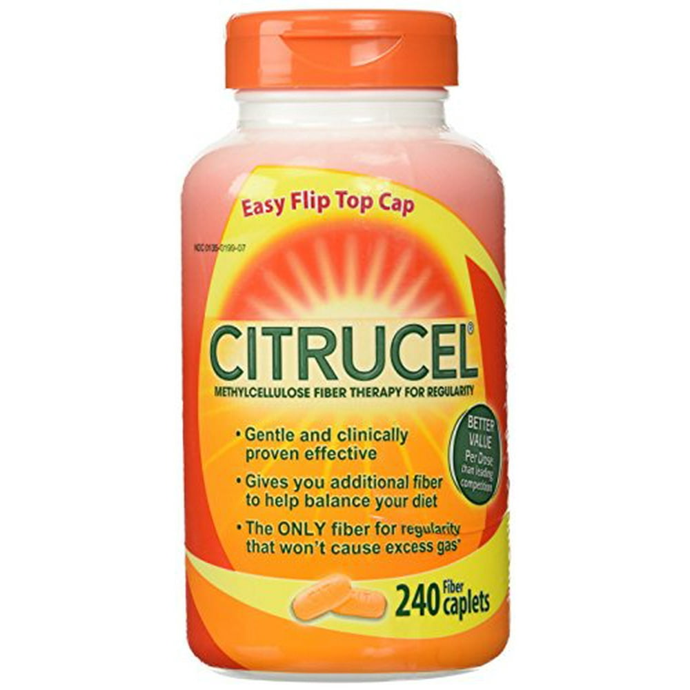 Citrucel Fiber Therapy for Regularity 500 mg - 240 Caplets - Walmart ...