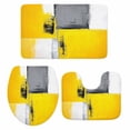 Abstract Graffiti Art Bathroom Rugs Set Gary Yellow Color Stitching Non ...